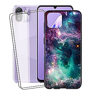 HHUAN Case for Ulefone Note 6 (6.10") with 2 Tempered Glass Screen Protector. Ultra-Thin Black Soft Silicone Anti-Drop Phone Cover, TPU Bumper Shell Case for Ulefone Note 6 - WMA33