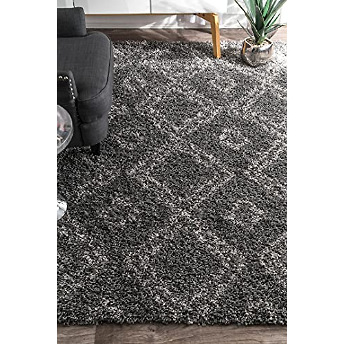 nuLOOM Iola Geometric Shag Area Rug, 8x10, Gray