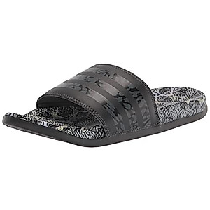 adidas Women's Adilette Comfort Slides Sandal, Core Black/Core Black/Almost Pink, 8