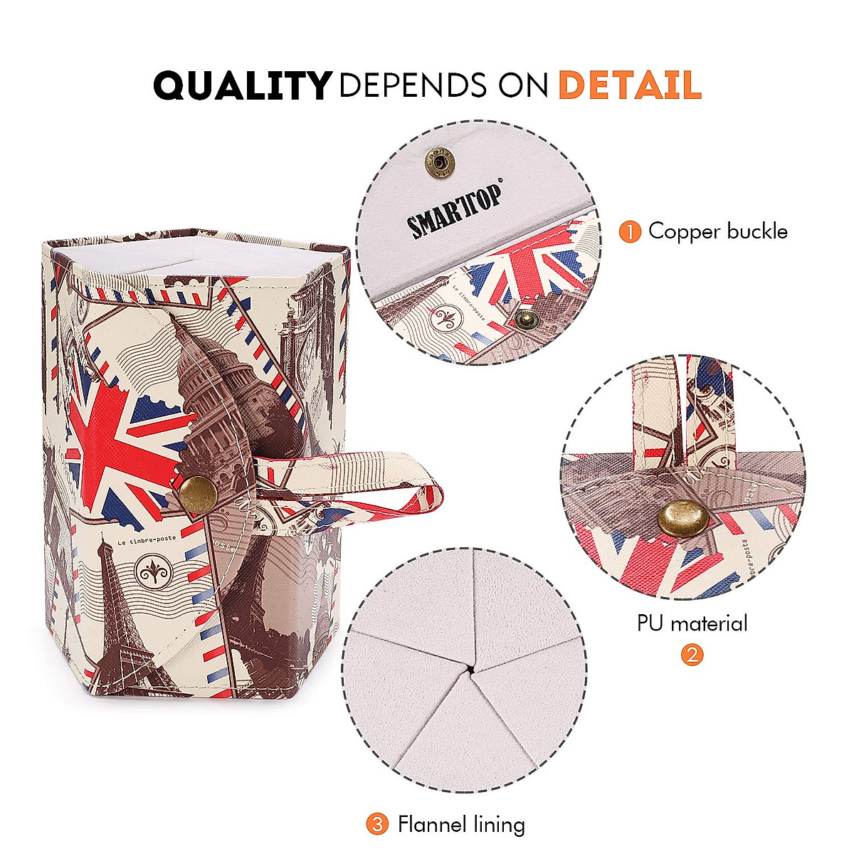 SMARTTOP Sunglasses Organizer,5 Slot Eyeglasses Storage Organizer-Roll Up Sunglasses Display Travel Case (USA flag)