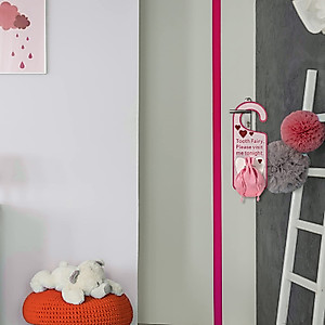 Qunclay Tooth Fairy Tooth Holder Tooth Fairy Door Hanger Bag Tooth Fairy Baby Teeth Keepsake Container for Lost Teeth Kids Boys Girl Milk Teeth Encourage Gift(Cute Style)