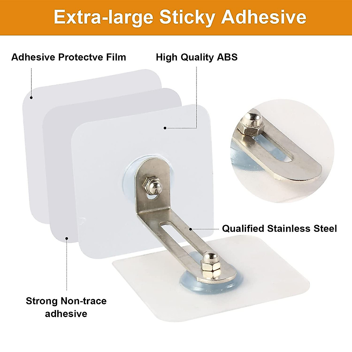 Yaokaim Anti Tip Furniture Wall Anchors No Drill (10 Packs), for Baby Proofing, Keep Baby Pet Safety from Falling Furniture, Removable, No Drilling