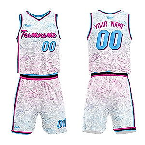 Custom Basketball Jersey for man women uniform Suit Kids Adults Personalized Jersey (White)