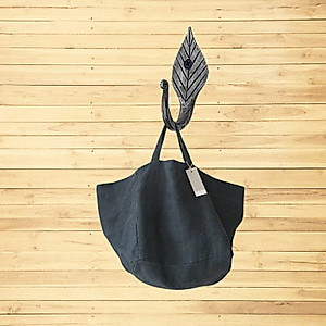 Generic Vintage Style Hand Forged Leaf Wall Mounted Hook For Home And Office Coat Hanging Black Antique Designer Wall Hook Decorative Gift Item By Living Ideas