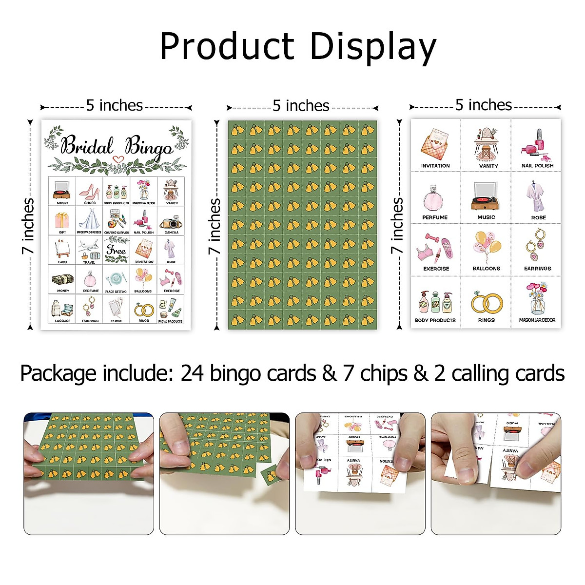 Ziyouza Greenery Bridal Bingo - Bridal Shower Games, 24 Players Bingo Games for Wedding Party, Engagement Bachelorette Tea Party, Greenery Bridal Shower Party Bingo Game -01