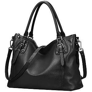 HESHE Women’s Genuine Leather Purse and Handbags Tote Top Handle Bags Crossbody Bag Hobo Purses Designer Satchel for Ladies