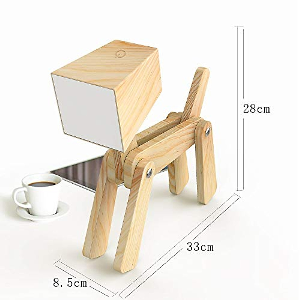 HROOME Kids Table Lamp - Wooden Dog and Dinosaur Desk Lamp