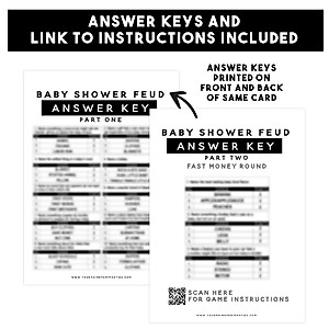 Your Main Event Prints Baby Shower Family Feud Game Fun Neutral Decorations 50 Family Feud Cards 3 Fast Money Round Cards 1 Instruction Card