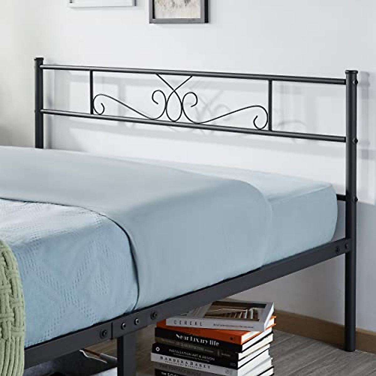 Yaheetech Queen Size Bed Frames/Metal Platform Bed with Headboard and Footboard/No Box Spring Needed/Easy Assembly, Black