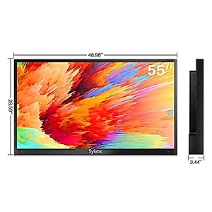 SYLVOX Outdoor TV, 4K QLED Outdoor TV 55 inch 2000 Nits Full Sun, Outdoor Smart Television with Voice Control & Chromecast Built-in, IP55 Weatherproof TV for Outside (Pool Pro QLED Series)