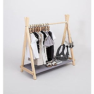 Children wardrobe, Montessori Teepee Style Clothing Rack with Storage, Shop display rack