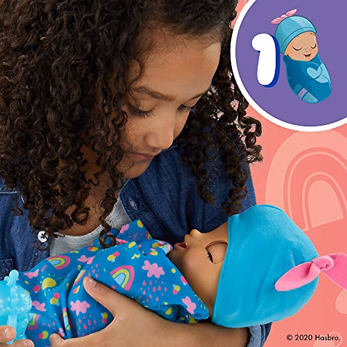 Baby Alive Baby Grows Up (Happy) - Happy Hope or Merry Meadow, Growing and Talking Baby Doll, Toy with 1 Surprise Doll and 8 Accessories , Blue