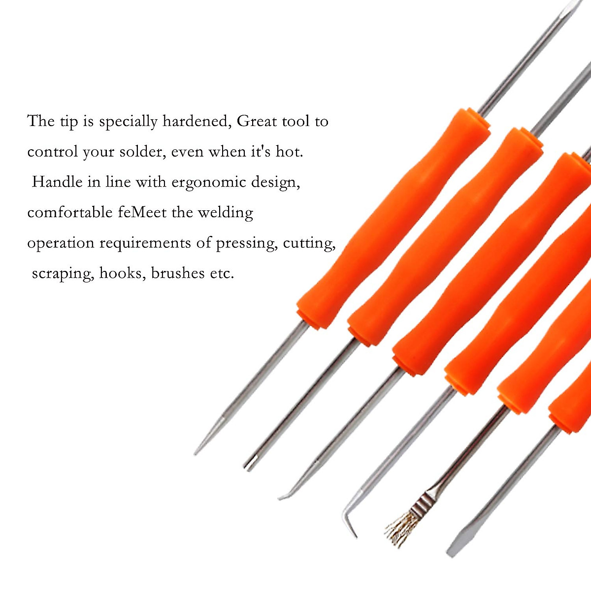 Kaisiking 6 Pcs Double Sided Soldering Assist Aid Repair Tool with 2 Precision Tweezers for Electronics Repair and Soldering