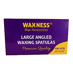 Waxness Body Waxing Wooden Angled Spatula Applicator 100 Pk