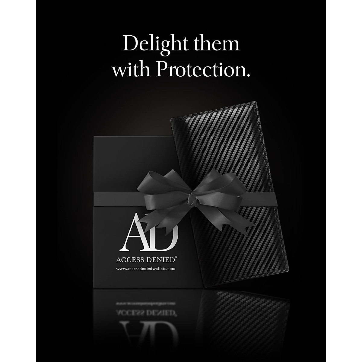 Access Denied Genuine Leather Checkbook Cover For Women & Men - Checkbook Holder For Duplicate Checks Card Wallet RFID