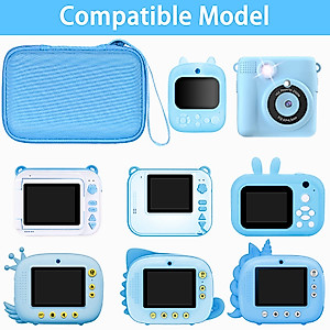 Kids Camera Case for Anchioo/for ESOXOFFORE Instant Print Camera Toys,Kids Selfie Digital Camera Photo Paper & Color Pen Holder by Aenllosi(Blue,Case Only)
