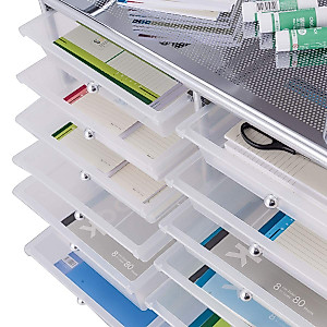 Happygrill 12-Drawer Organizer Cart Tools, Office School Paper Organizer Rolling Storage Cart with wheels