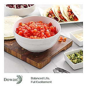 DOWAN 8" Serving Bowls - 64 Oz Large Salad Serving Bowls, Ceramic Deep Versatile Bowls for Soup,Pasta and Fruit, Microwave & Dishwasher Safe, White Serving Dishes for Thanksgiving Christmas, Set of 2