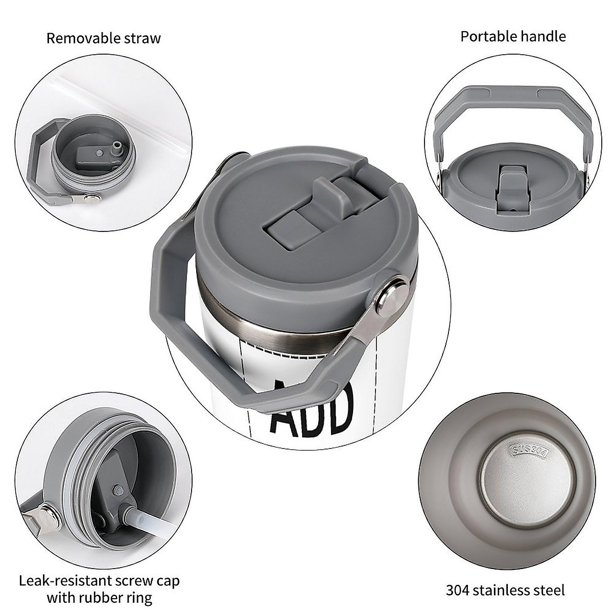 Personalized Tumbler with Handle|Custom Coffee Tumbler with Lid and Straw|Design Your Own Text/Photo Car Cup Holder|Stainless Steel Cup for Gym/Work/Travel Mug Gift for Women&Men(30oz)