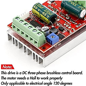 RioRand 350W 6-60V PWM DC Brushless Electric Motor Speed Controller with Hall