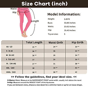 MANCYFIT Thermal Pants for Women Fleece Lined Leggings Underwear Soft Bottoms Pink Medium