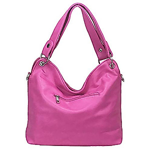 Zzfab Mirror Rhinestone Bling Purse Fuchsia Large