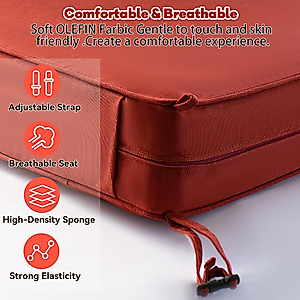 24x24 Outdoor Cushions,Outdoor Deep Seat Cushion Set,Olefin Fabric Patio Furniture Cushions,Deep Seat Bottom and Back Cushion for Chair,Sofa, and Couch,Ruby Red (Set of 2 Seats,2 Backs,2 Pillows)