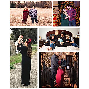 BISHUIGE Womens XL-6XL Casual Plus Size Maxi Dresses with Pockets 2XL, Wine Red