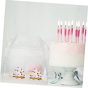 Zerodeko 10pcs Boxes Portable Cake Box Disposable Containers Food Containers Disposable Mini Boxes Bakery Boxes Containers with Lids Transparent Bakery Box Candy Packing Box Cake Container