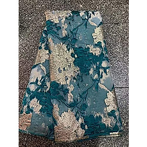 3 Yards African Lace Fabric French Beaded Sequins Lace,Net Tulle Fabric,Embroidered Fabric for Dress Guipure lace L03 (Green)