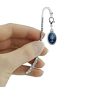 THE LORD OF THE RINGS Tree of Gondor Metal Bookmark Page Marker with Oval Charm