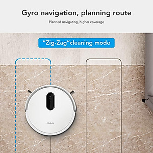 Robotic Vacuum Cleaner, Floor Robot Vacuum, Strong Suction, Super Thin and Quiet, Robot Vacuum Mapping, Cleans Pet Fur, Hard Floor to Carpet (White)