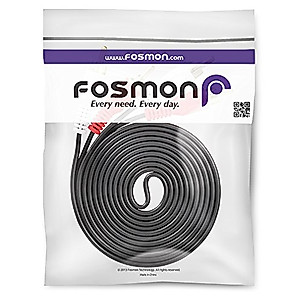 Fosmon 2-RCA Male to 2-RCA Male (6 FT), Dual 2 RCA Cable, Stereo Audio 2RCA Cord Male to Male Connector