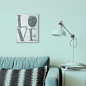 Stupell Industries Love Kids Family Home Paint Texture Neutral Grey Word, Design by Artist Daphne Polselli Wall Art, 16 x 20, Canvas