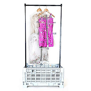 Closet Crate w/Wheels- Collapsible Garment Rack System for Closets, RV's, Dorms and Travel Bags. Popular to Transform suitcases into Dance Bag with Rack!