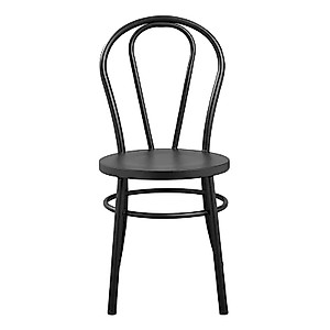 OSP Home Furnishings Odessa Cafe Bistro Metal Dining Chair 2-Pack, Matte Black Finish