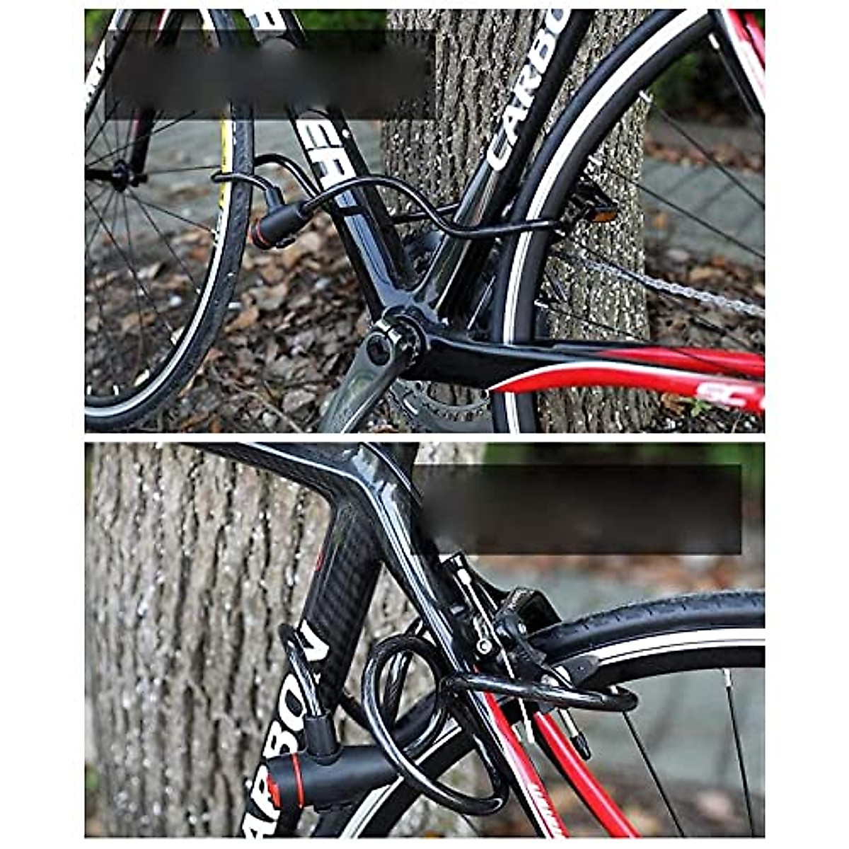 VIGAT Bicycle Lock with Mounting Bracket,Anti-Theft Steel Safety Device for Outdoor Cycling,Cycling Equipment Accessories, 120Cm(Color:Black)