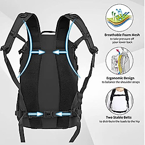 Jueachy Tactical Backpack for Men Hiking Day Pack Molle Backpack Military Rucksack Waterproof 30L EDC Bag with USA Flag Patch