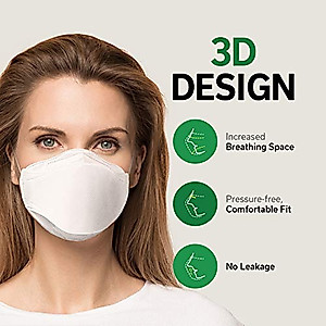 KLEANNARA [15 Masks] OFFICIAL KF94 Fish Type Mask 4 Layer 3D Design for Adult(White). Breathable Protective Block 94% Dust. Made in KOREA [3Pcs/Pack - 5Packs] - Best Face Mask Daily