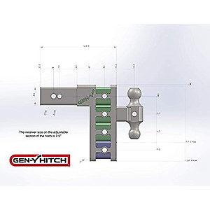 GEN-Y GH-1723 MEGA-Duty 3" Shank 6" Drop Hitch Combo with GH-0161 Versa-Ball & GH-0162 Pintle Lock | 3.5K Tongue Weight | 32K Towing Capacity