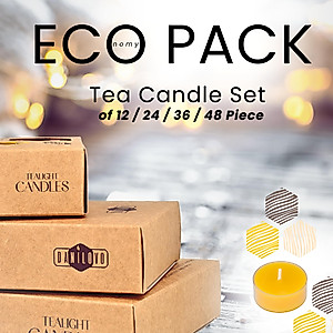 100% Beeswax Candles – Beeswax Tealight Candles with Cotton Wicks – 4 Hour Burn Time –12 Piece Beeswax Candle Set – Beeswax Votive Candles with Recycled Plastic – Pure Beeswax Candles by Danilovo