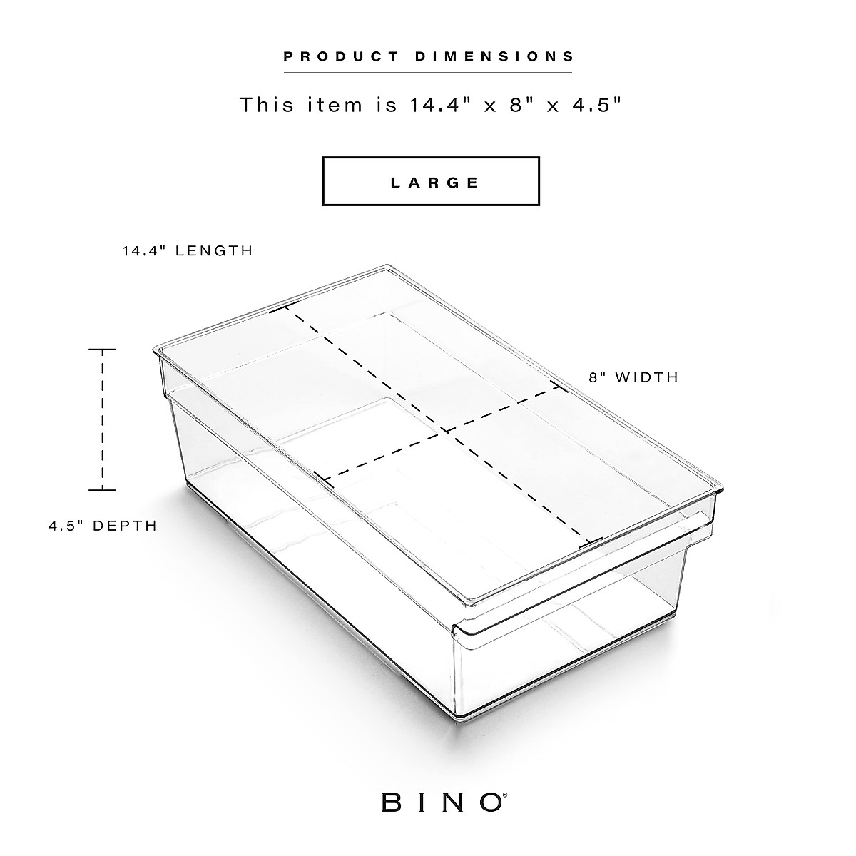 BINO | Plastic Storage Bins, Large - 12 Pack | THE HANDLER COLLECTION | Multi-Use Organizer Bins | Built-In Handle | BPA-Free | Pantry Organization | Home Organization | Fridge Organizer | Freezer Org