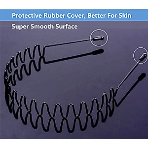 bodbop Metal Hair Band for Men Headband Mens Hair Bands Unisex Fashion Headbands Sports Hairband Head Band Hair Hoop for Women With Non Slip Wavy Teeth, Black