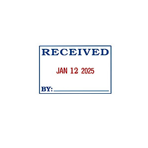 Office Depot Self-Inking Dater with Extra Pad, Received, Red/Blue Ink, 032537