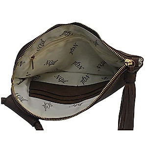 NGIL Mini Clutch Wristlet Bag Evening Bags Purse Wallet For Women(PU Mini Wristlet Bag-Brown)