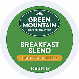 Green Mountain Coffee Roasters Breakfast Blend Single-Serve Keurig K-Cup Pods, Light Roast Coffee, 24 Count (Pack of 4)