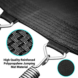 SereneLife ASTM Approved Stable Trampoline Strong with Net Enclosure Outdoor for Teens and Adults – Reinforced, Blue