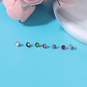 ZS 16G Stainless Steel Dermal Piercing Jewelry Diamond Dermal Anchor Tops CZ Skin Microdermal Piercing Jewelry for Men Women (E:16pcs Tops)