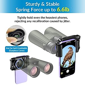 APEXEL Telescope Phone Adapter, Binocular Photo Adapter for Android & iPhone, Phone Holder Mount for Telescope, Monocular, Binocular, Microscope, Spotting Scope. (Including Bluetooth Shutter Remote)