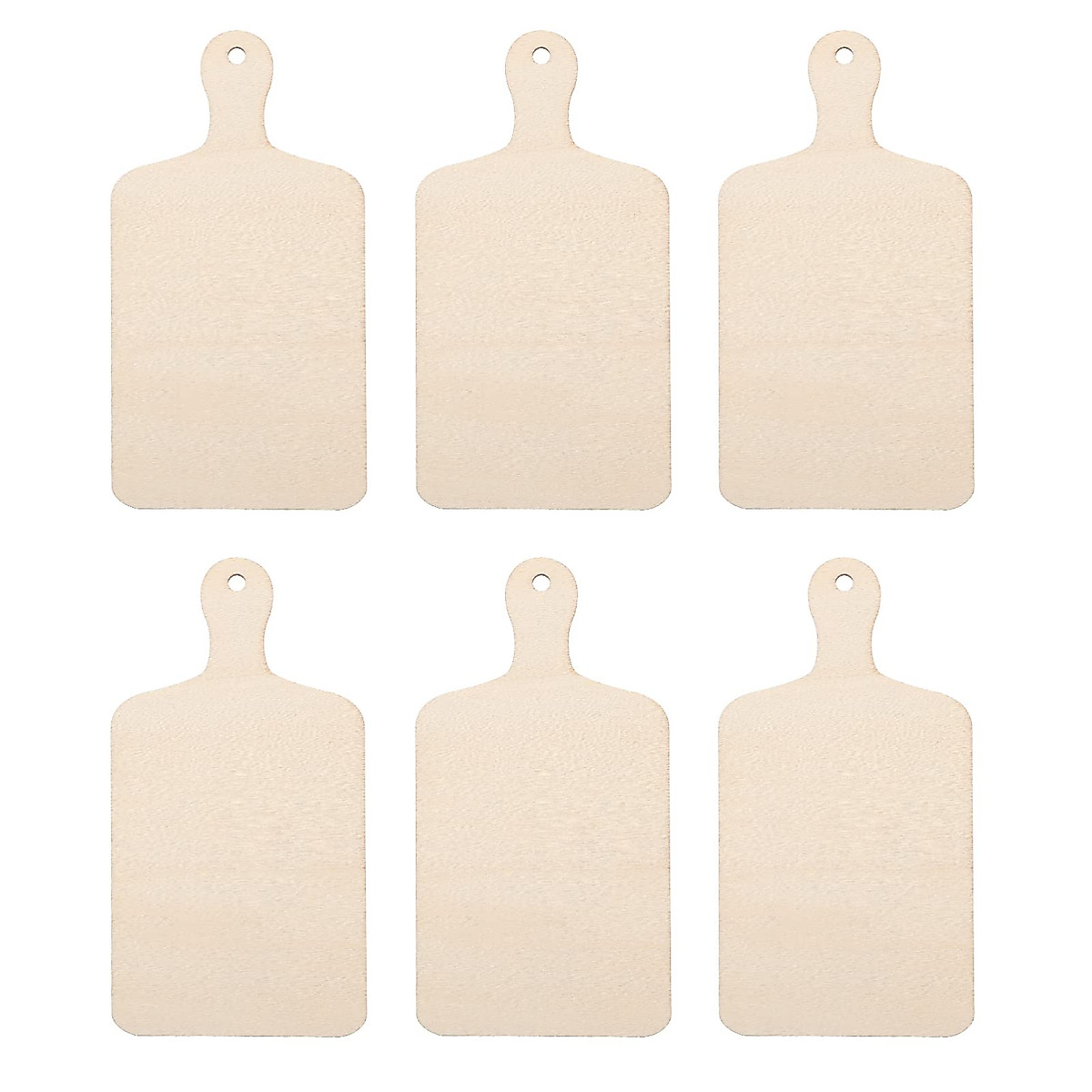 Operitacx 18 Pcs Wooden Mini Cutting Boards with Handle, Wooden Paddle Chopping Board, Wall Mountable Small Kitchen Serving Board, Cooking Butcher Block for DIY Home Kitchen